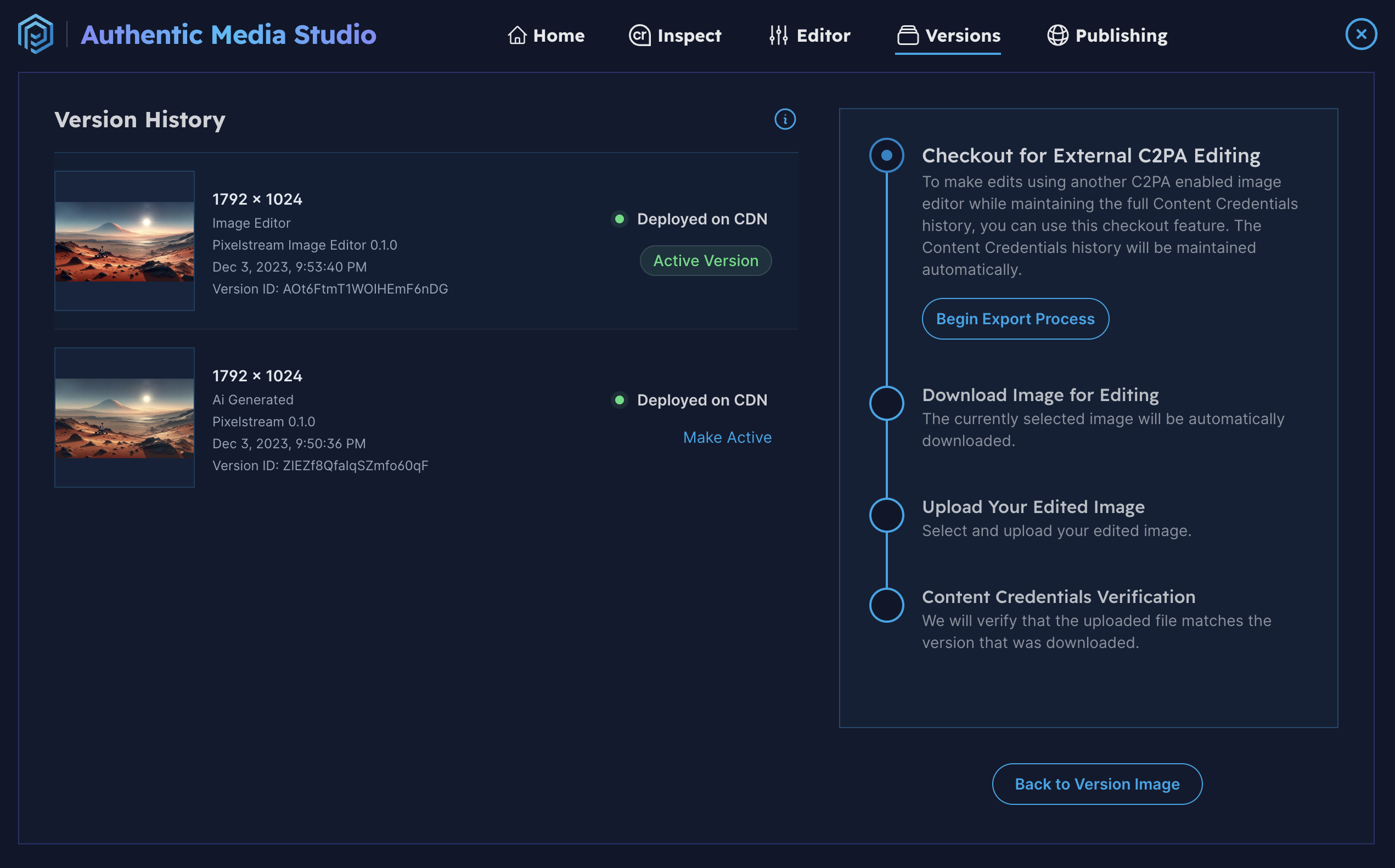 Pixelstream - Content Credentials Based Authentic Media Workflow Platform - C2PA